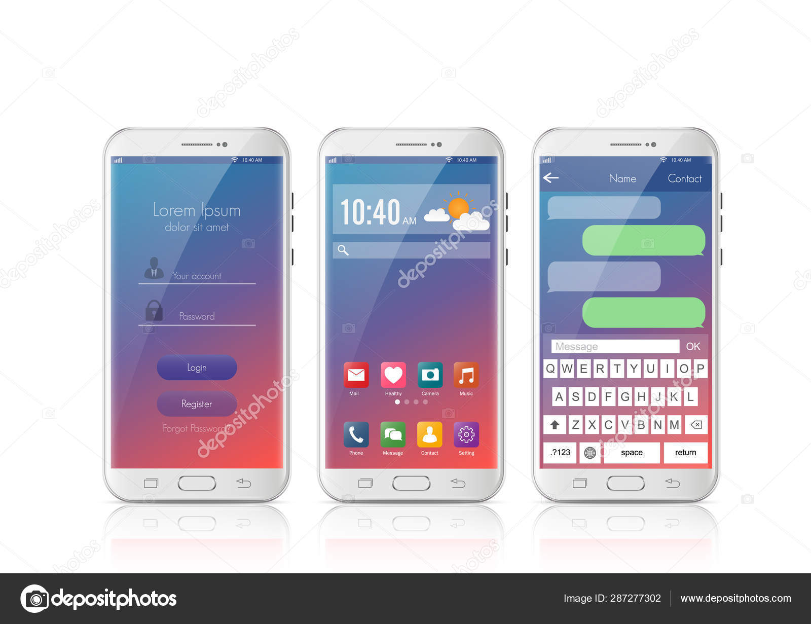 New Realistic Mobile Smart Phone Modern Style Vector Smartphone Icons ...