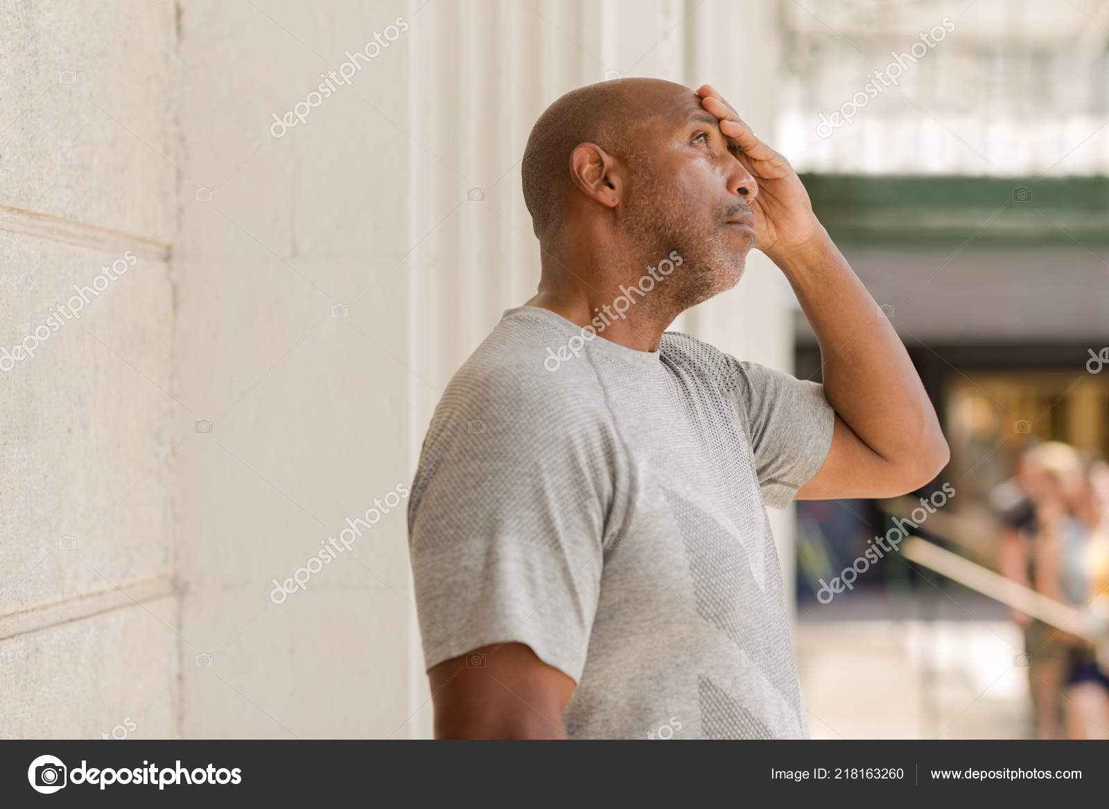 Worried Older African American Man