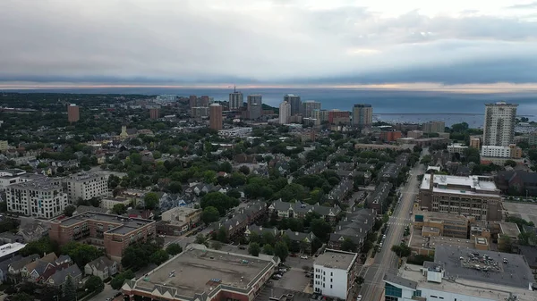 Aerial View City Madison Capital City Wisconsin Drone Flying Wisconsin ...