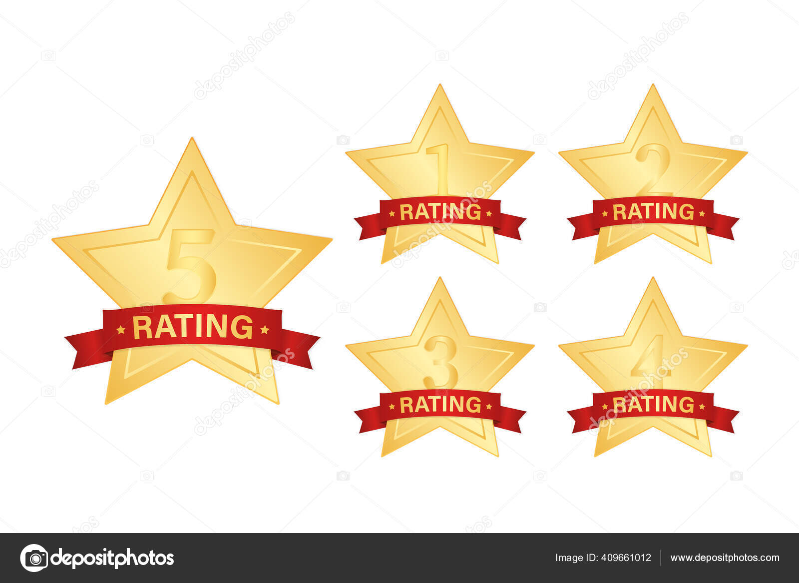 Gold Star Icon White Background Bright Star Award Vector Illustration ...