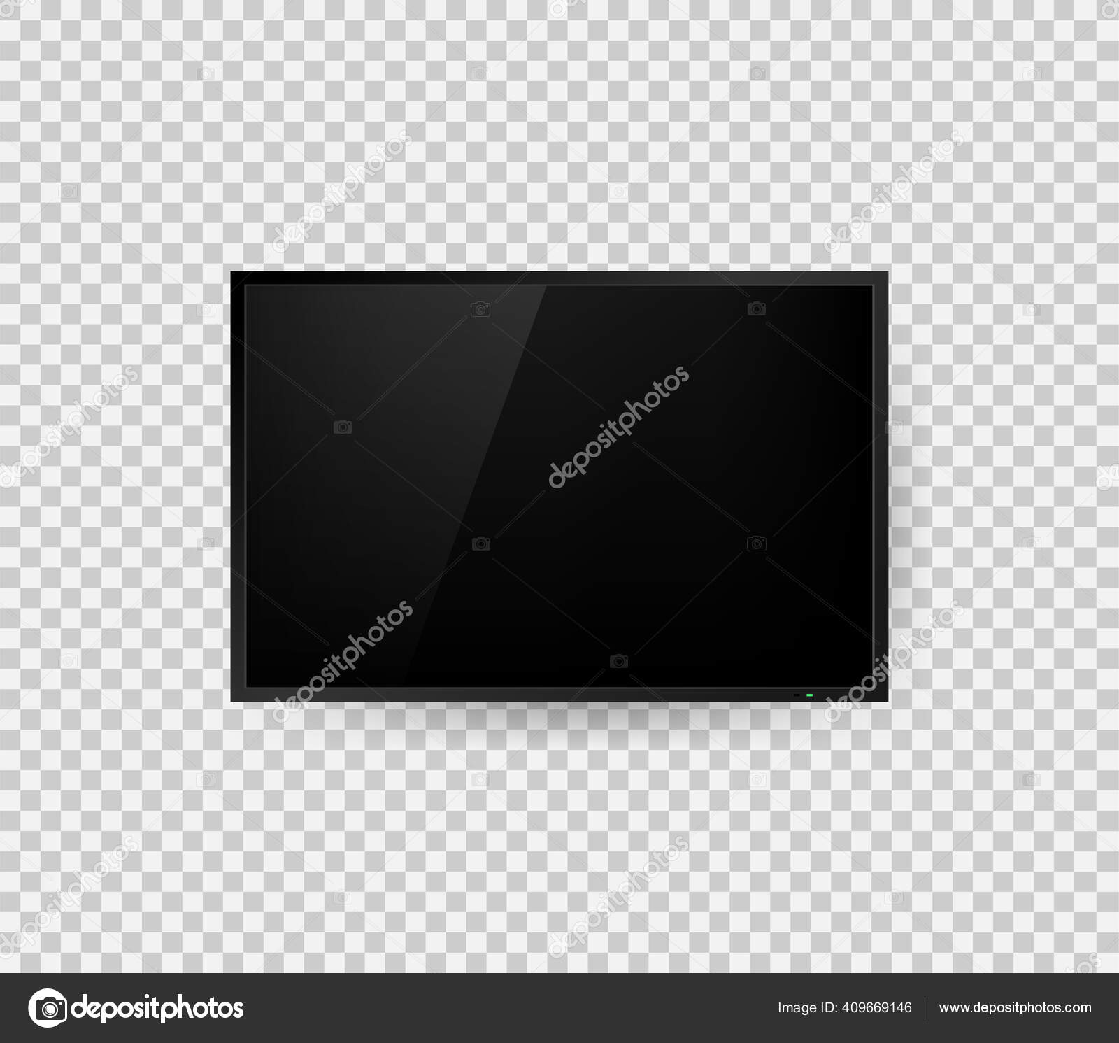 Screen Black Flat Led Monitor Computer Isolated Transparent Background ...
