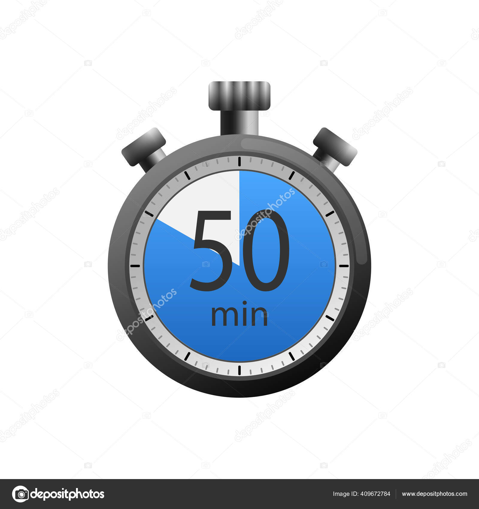 Icon of a timer with 50 minutes on the white background. Vector ...