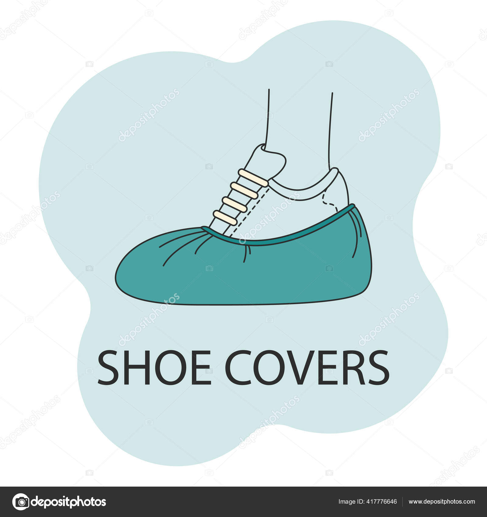 Vector Image Shoe Covers Color Foot Protection Icon White Background ...