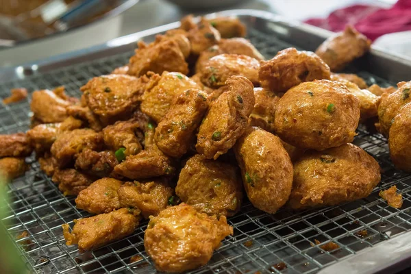 Deep fried Curry paste ocean fish or Fish curry pancake in Taling Chan ...