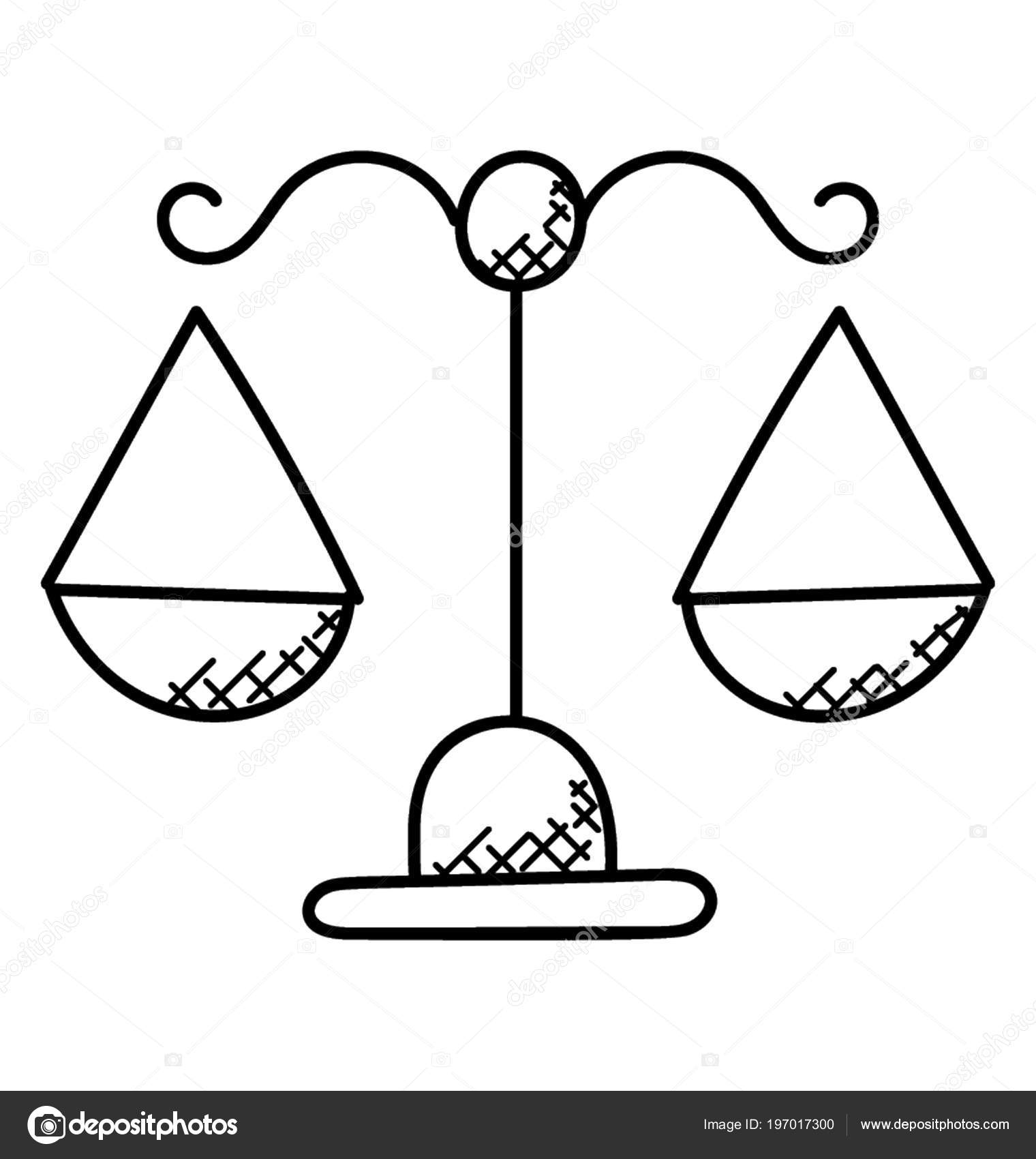 Balance Scale Doodle Icon Justice Concept Stock Vector by ...