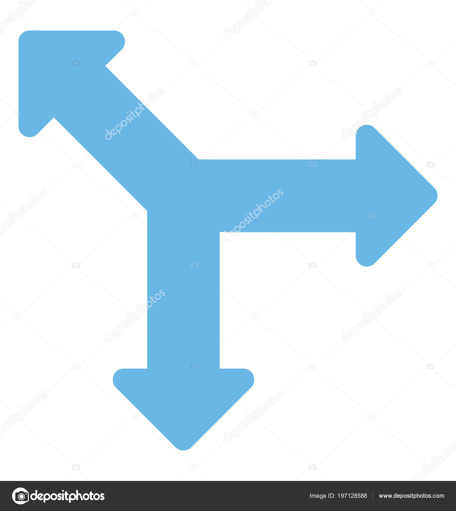 Three Way Junction Three Way Intersection Road Sign — Stock Vector ...