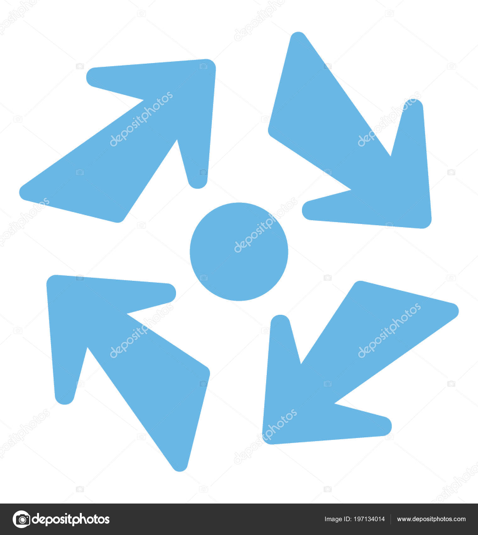 Four Arrows Double Arrowheads Rotating Circle Processing Arrows Stock ...