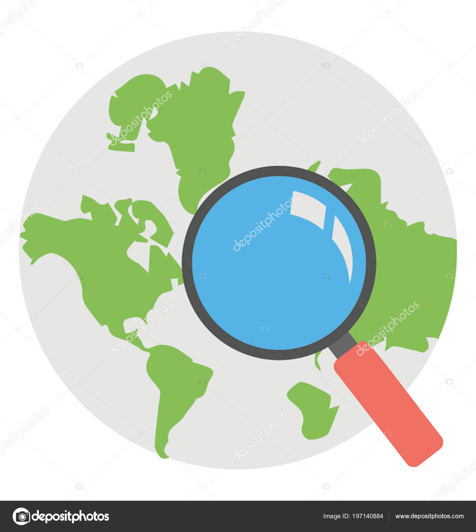World Magnifying Glass Concept Global Search Stock Vector Image by ...