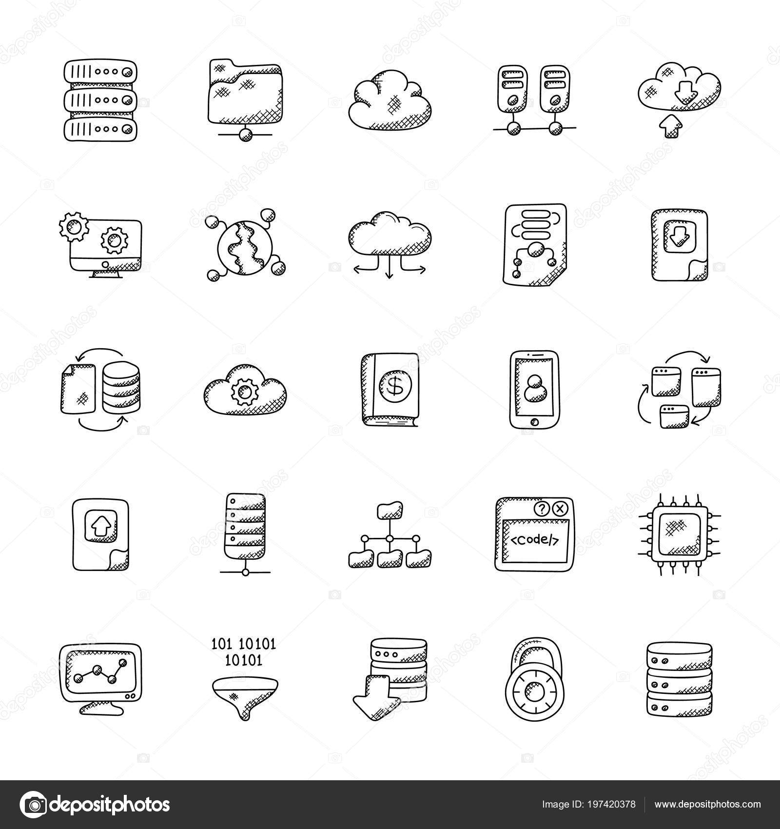 Database Storage Flat Icons Stock Vector Image by ©creativestall #197420378