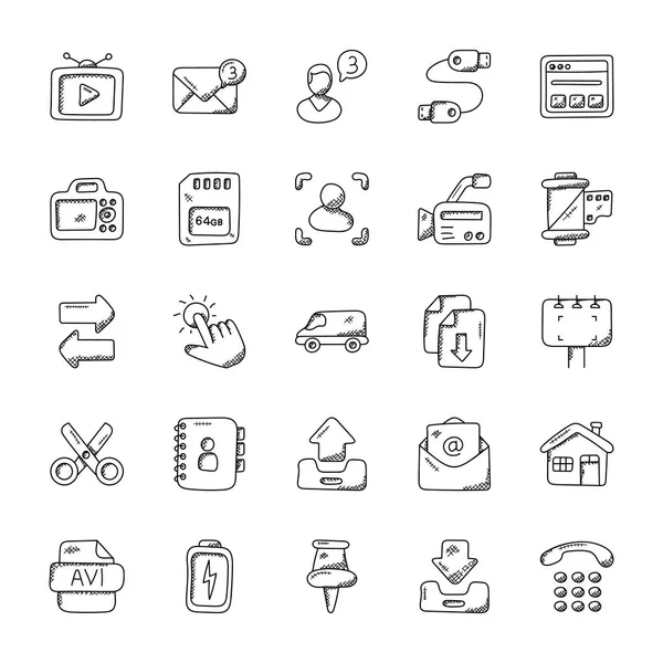 Web Design Development Doodle Icons Stock Vector Image by ...