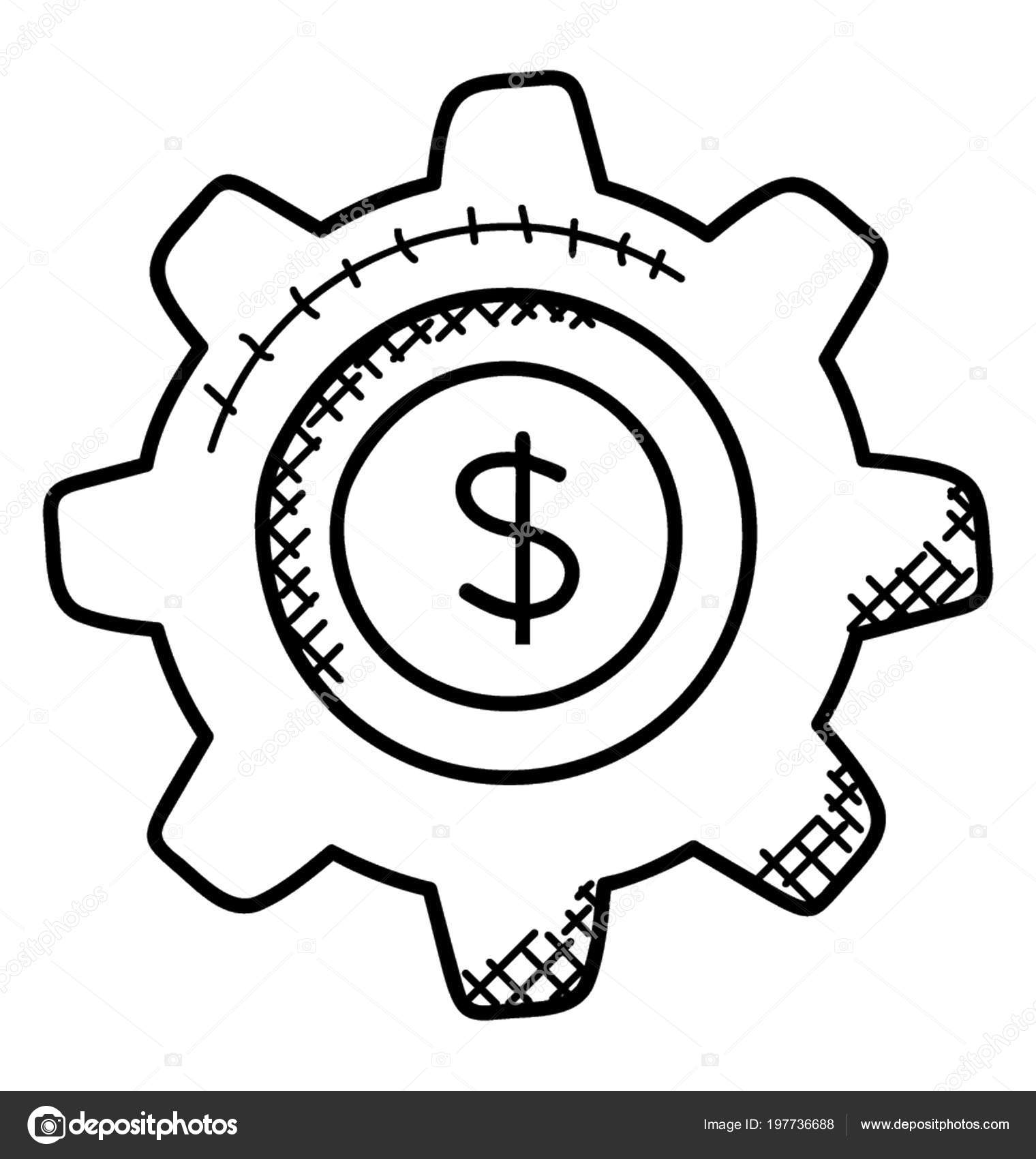 Finance Management Wheel Dollar Symbol Middle Stock Vector Image by ...