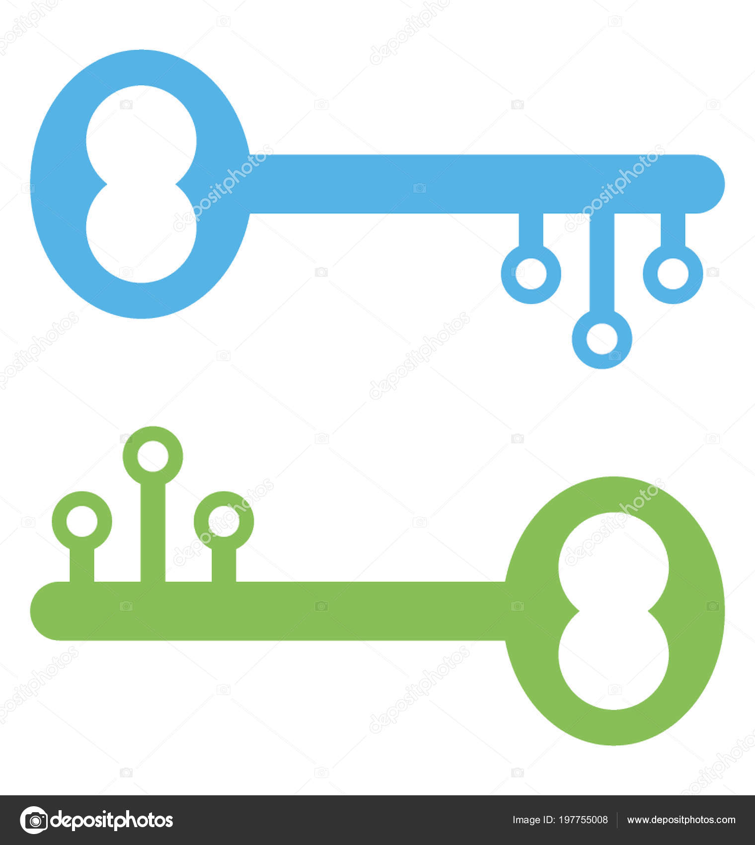 Two Keys Digital Nodes Edges Inligting Digital Keys Concept Creative ...