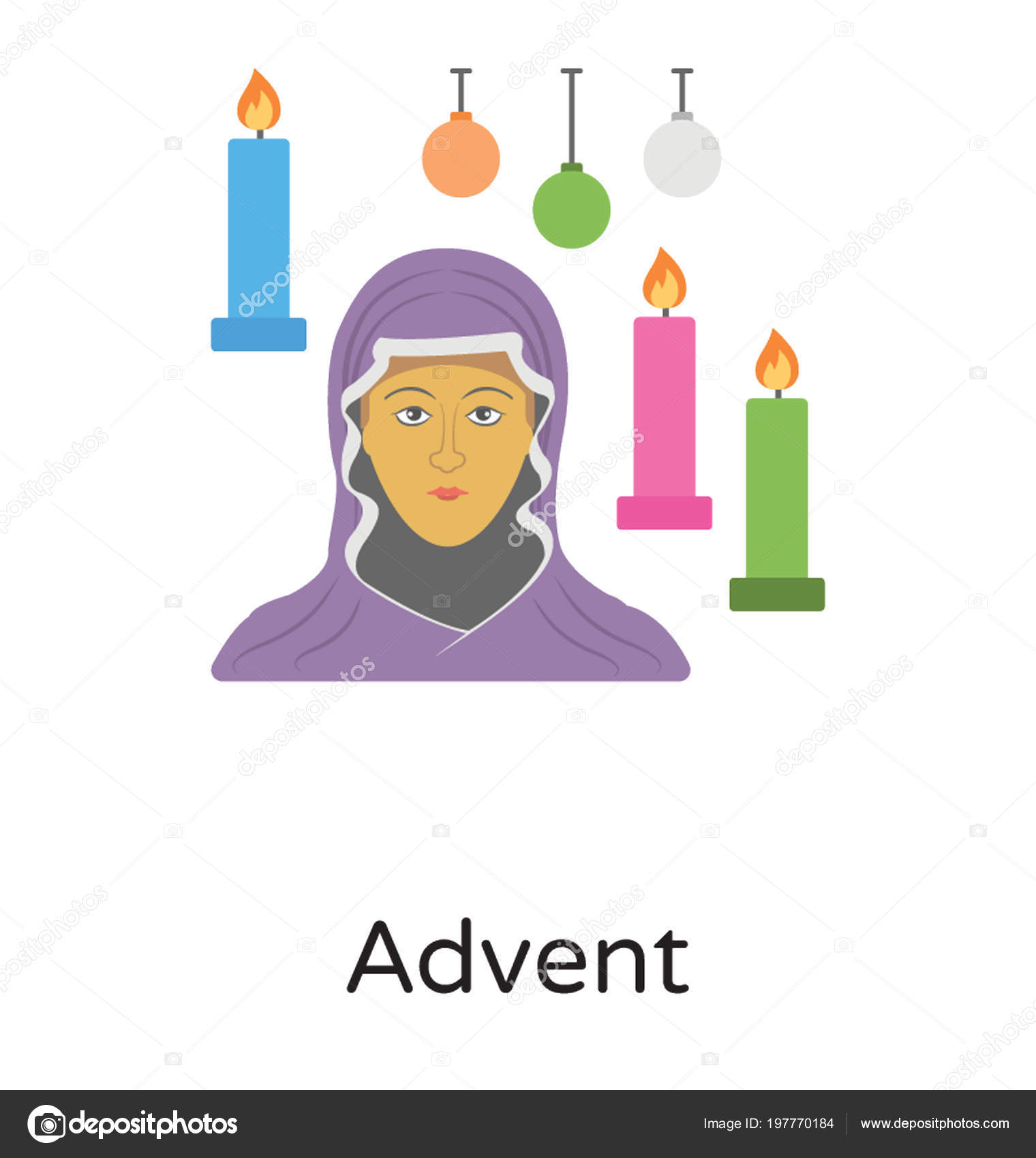 Human Avatar Christian Nun Christmas Lights Candles Icon Christians ...