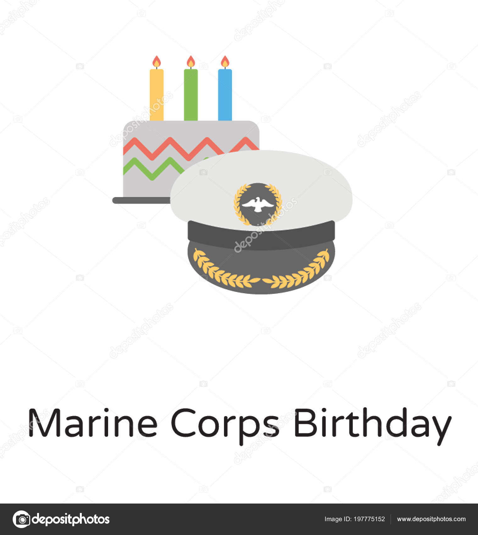 Perfect Icon Marine Corps Birthday Showing American Marine Corps Cap ...