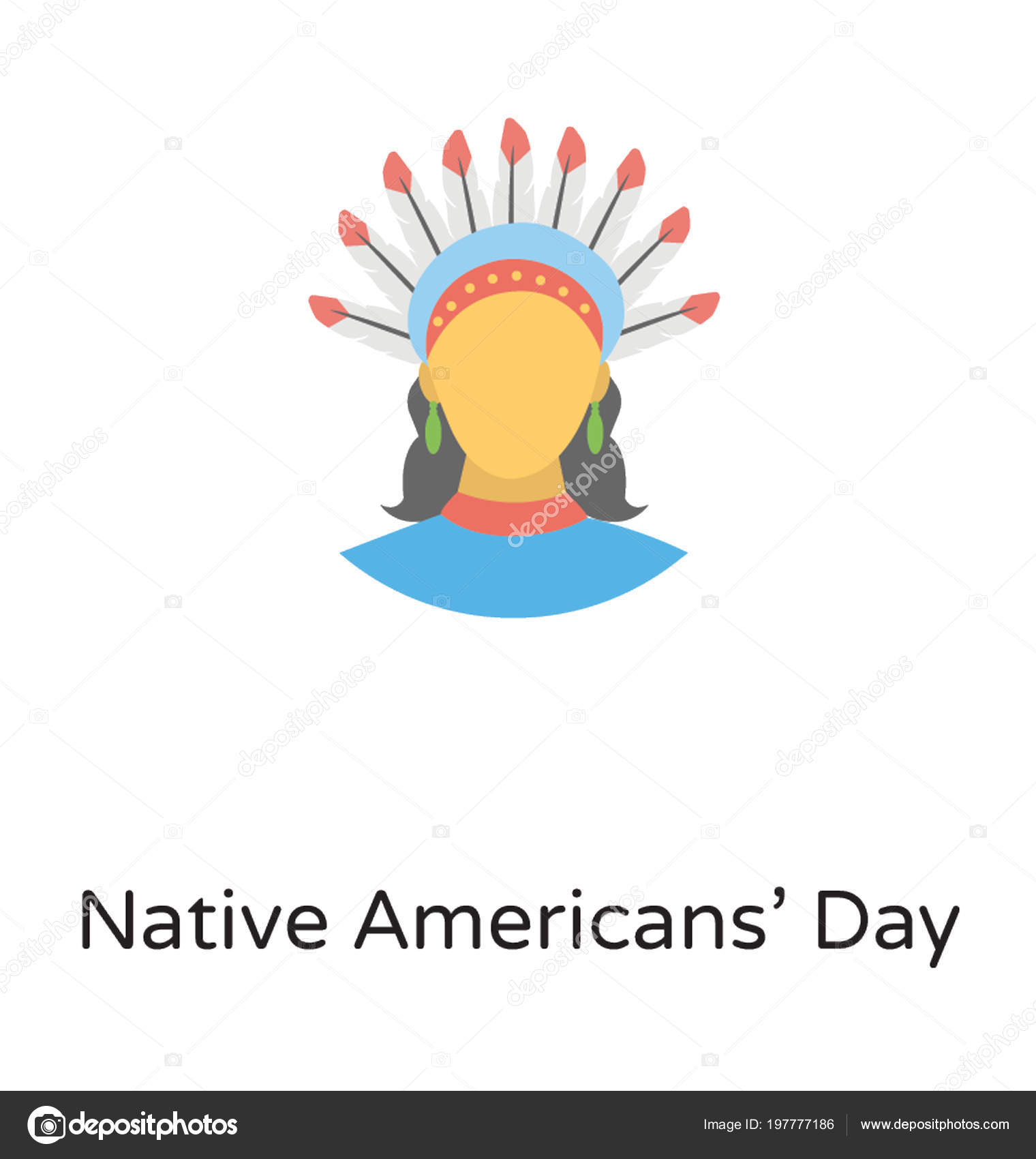 Native American Human Avatar Ethnic Appearance Proclaiming Idea Native ...