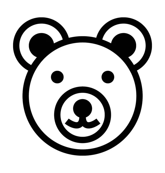 Icon Teddy Flat Teddy Bear Face Flat Icon — Stock Vector