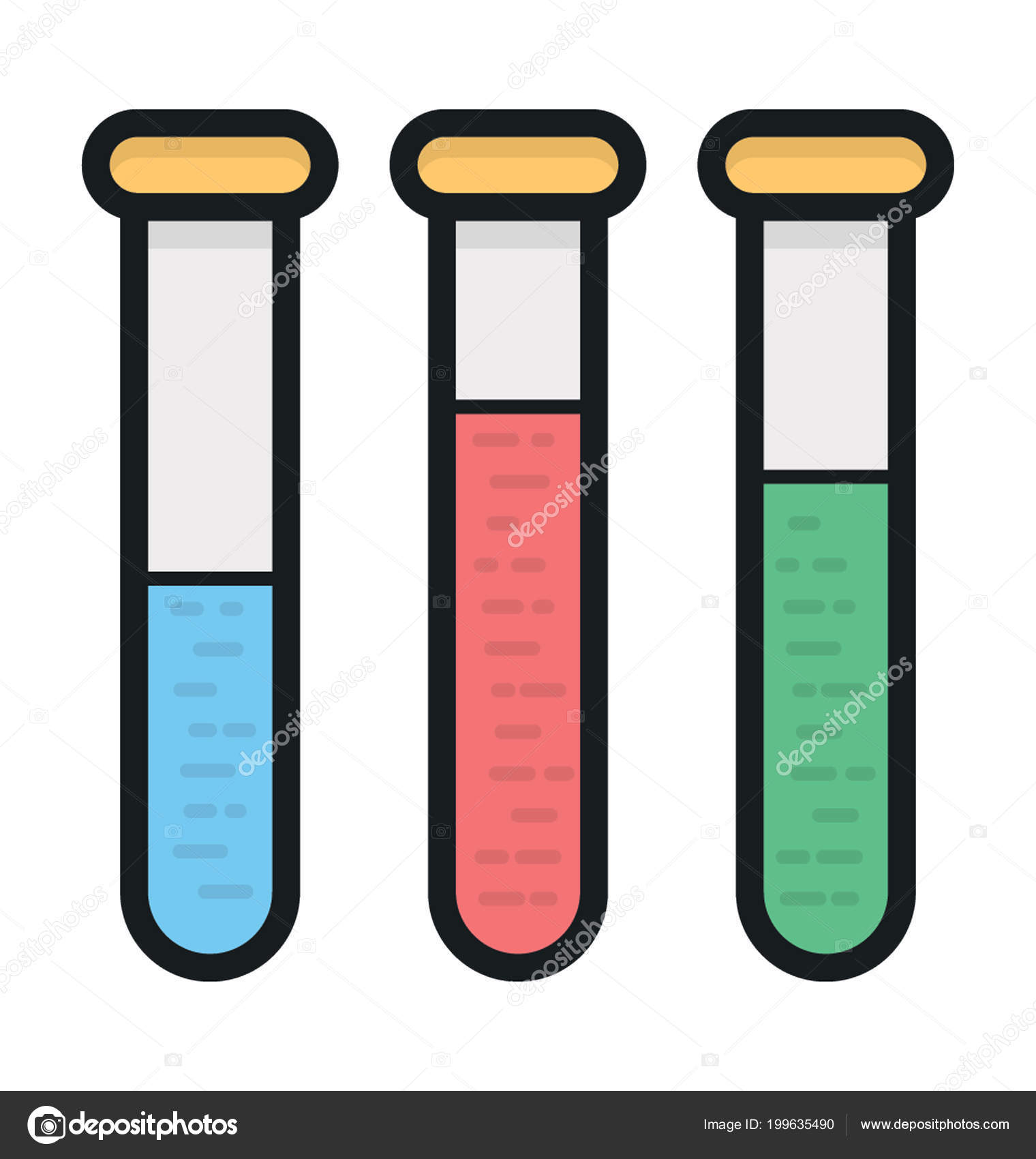 Tubos Prueba Vector Plano Icono Vector de stock #199635490 de ...