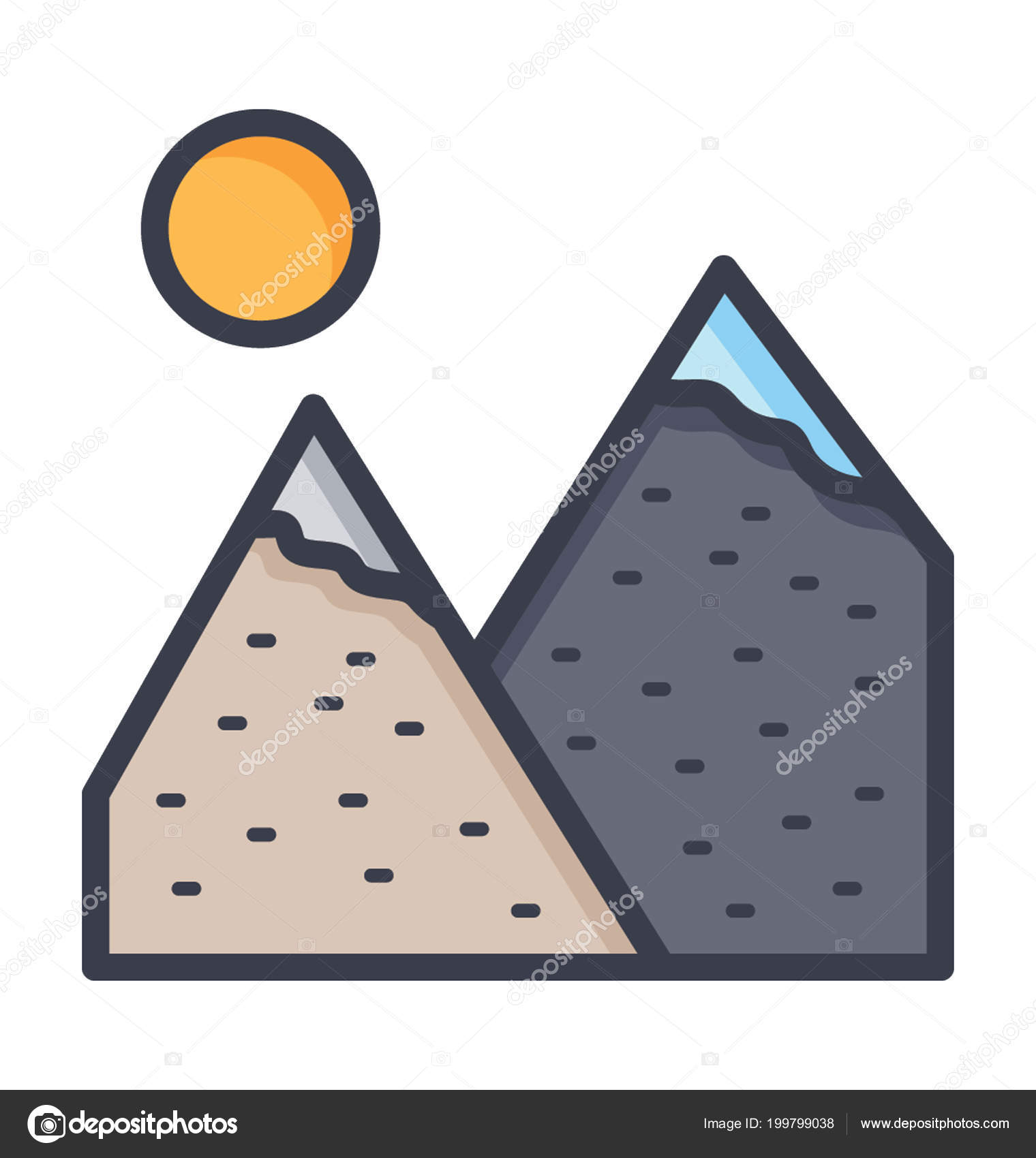 Landscape Colored Vector Icon Stock Vector by ©creativestall 199799038