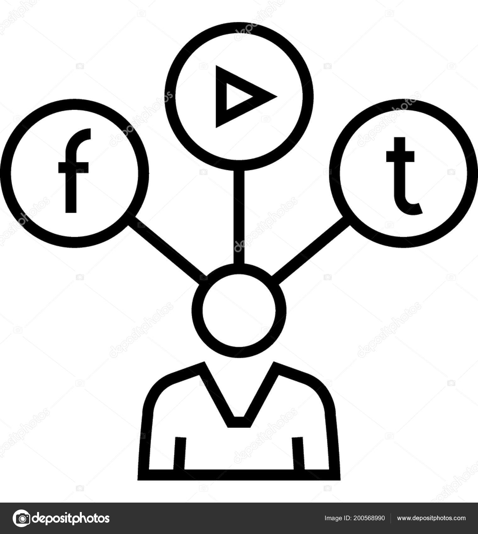 Social Media Influence Line Vector Icon Stock Vector Image by ...
