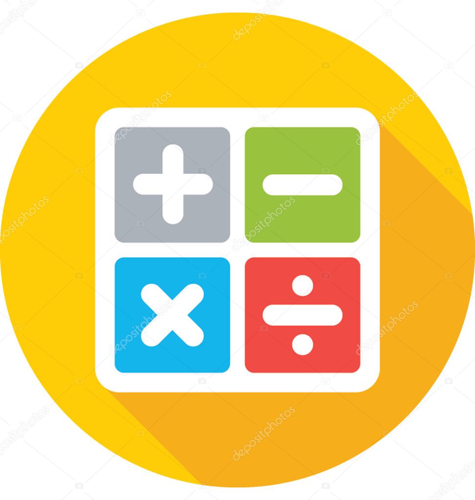 Símbolos matemáticos Icono vectorial coloreado 2023