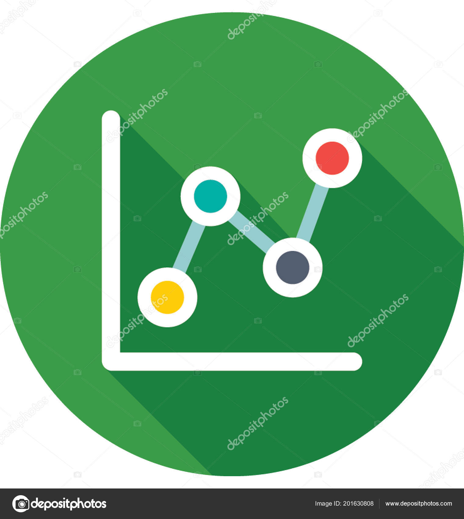 Line Chart Colored Vector Icon Stock Vector Image by ©creativestall ...