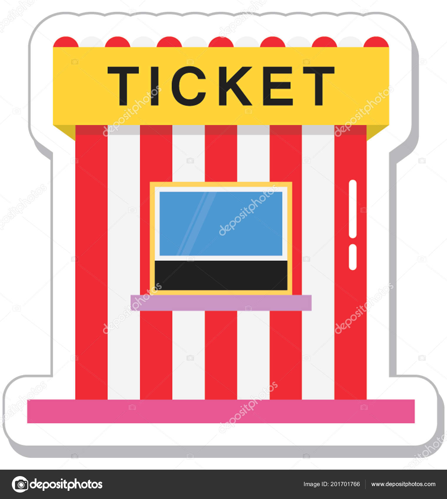 Ticket Counter Colored Vector Icon Stock Vector Image by ©creativestall ...