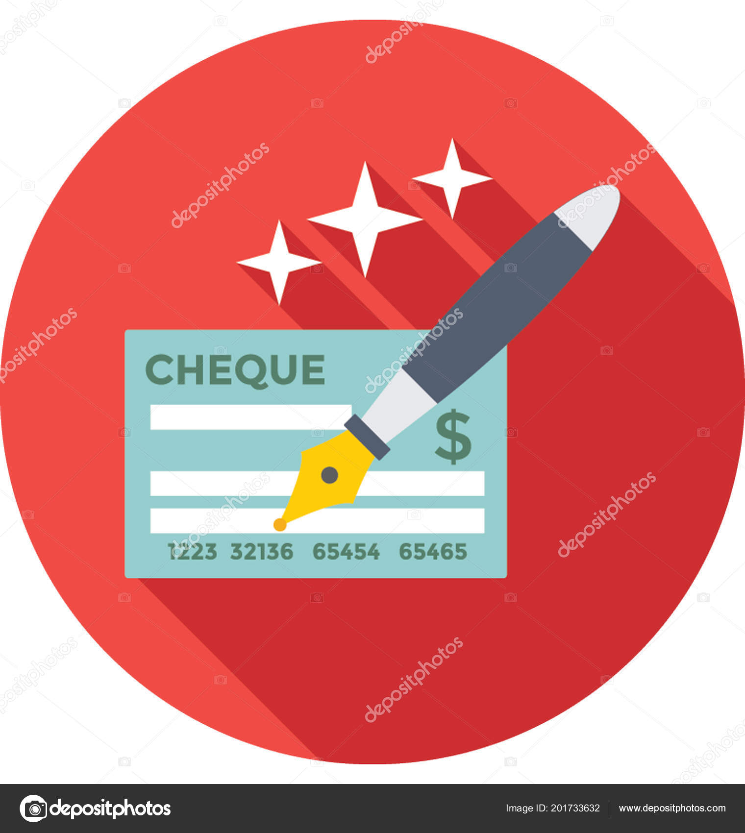 Cheque Colored Vector Icon Stock Vector Image by ©creativestall #201733632