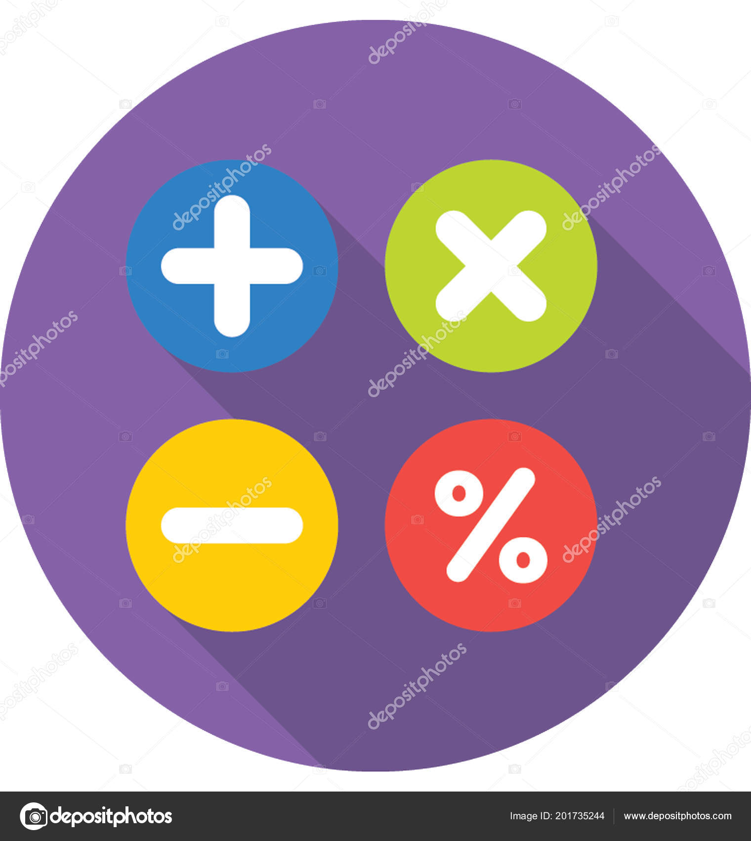 Math Symbols Colored Vector Icon — Stock Vector © creativestall #201735244