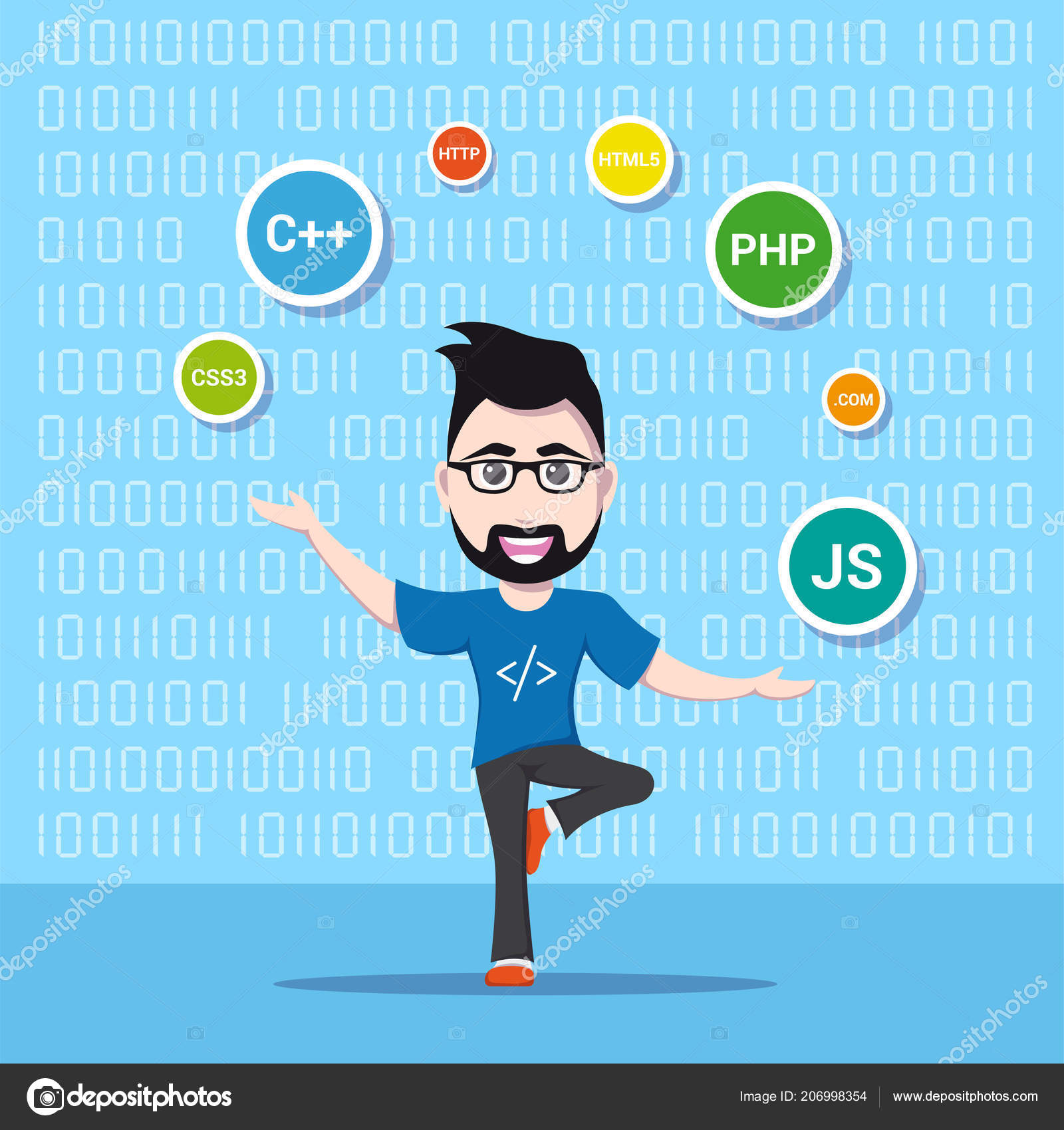 Programador hombre carácter Vector de stock #206998354 de ©Den.the ...