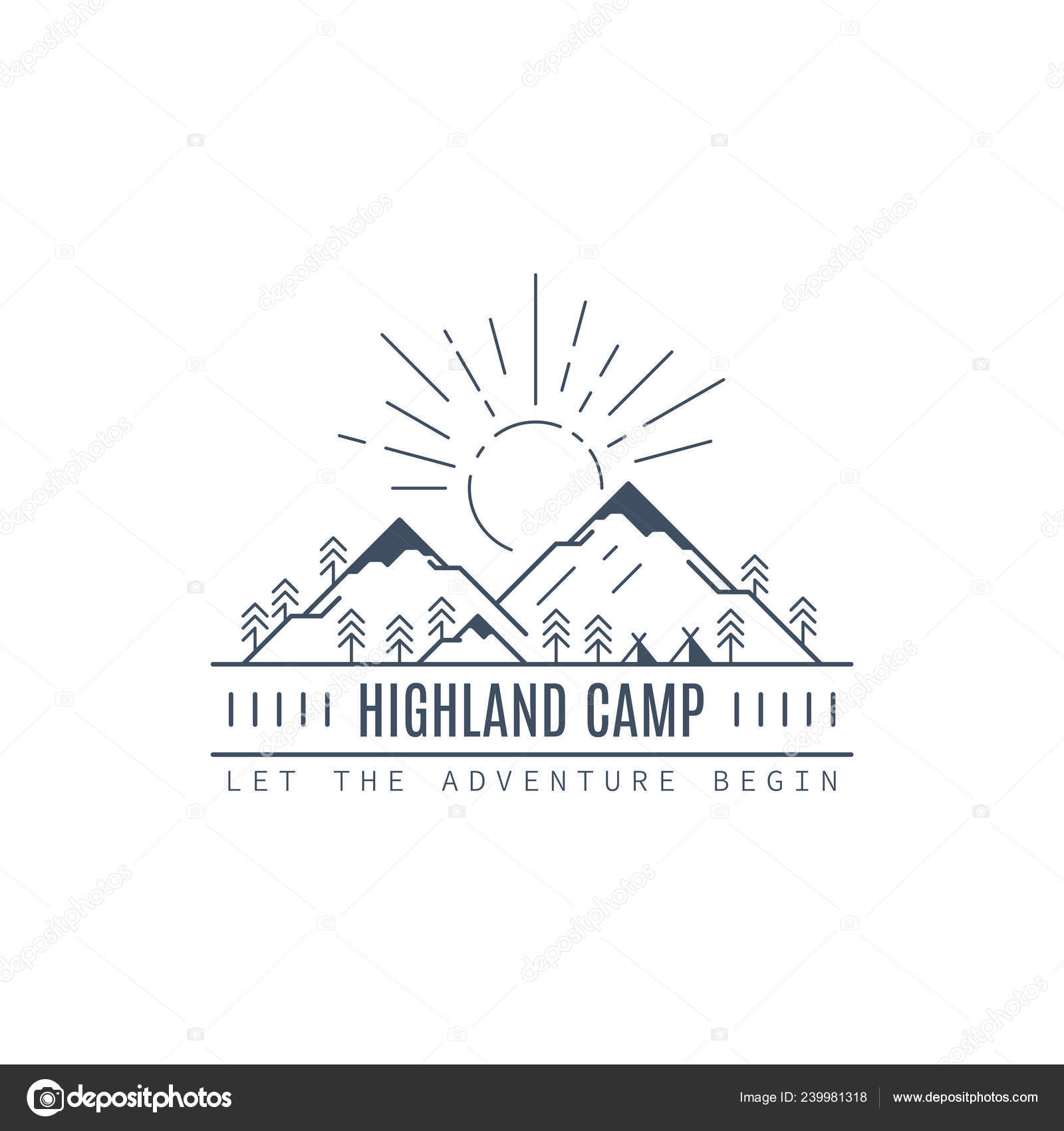 Diseño del logo del campamento Highland Vector de stock #239981318 de ...