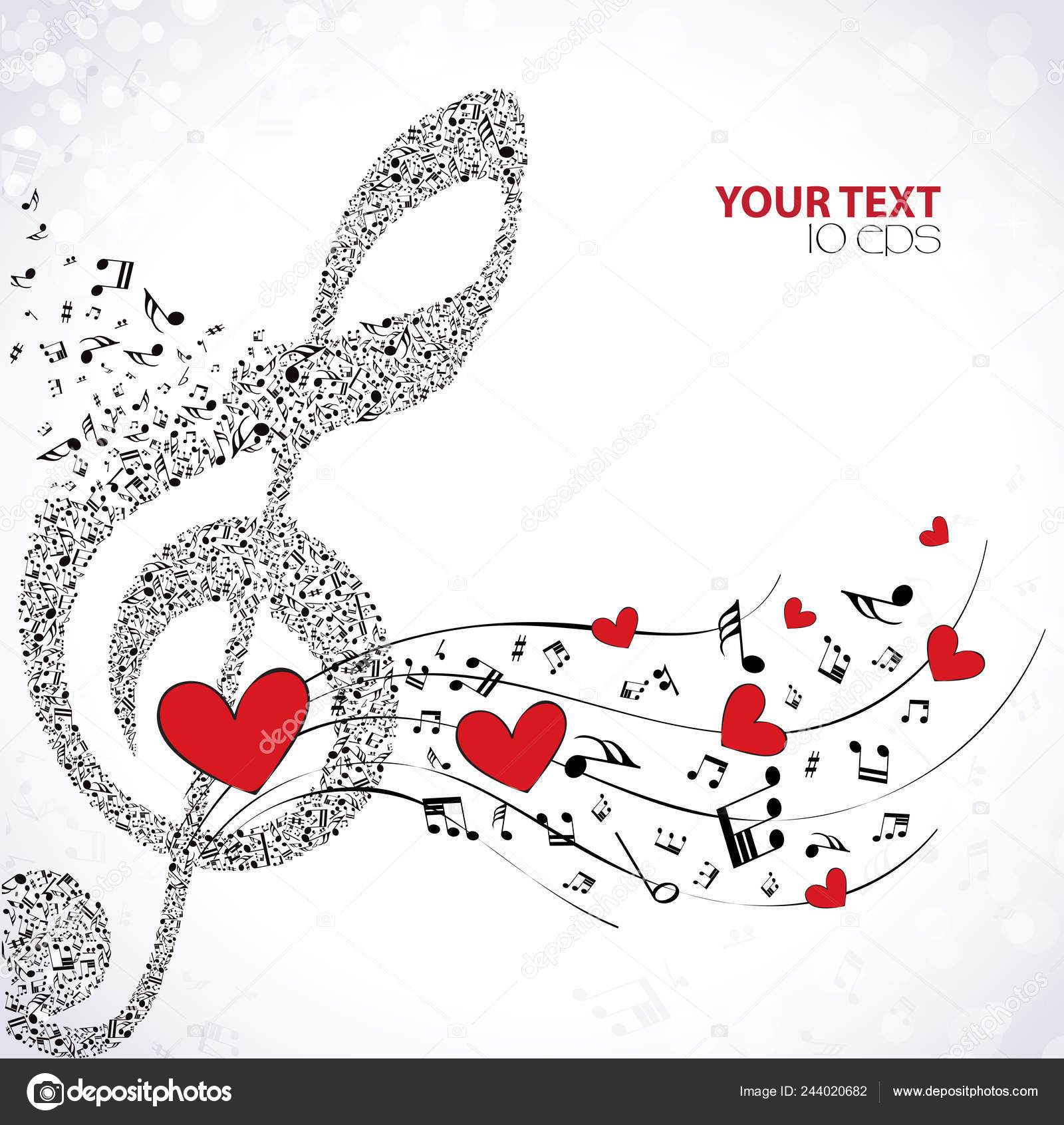 Musical Background Valentine's Day Stock Vector by ©1nana1 244020682