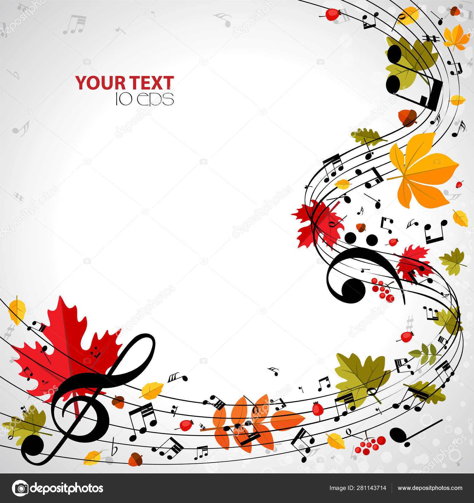 Autumn Musical Background Notes Leaves Stock Vector Image by ©1nana1 ...