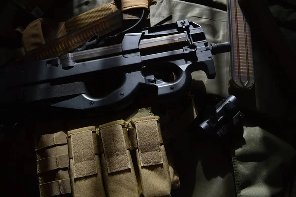 Assault Rifle P90 Bullpup Loadout Ready Stock Photo by ©Kongva 410803552