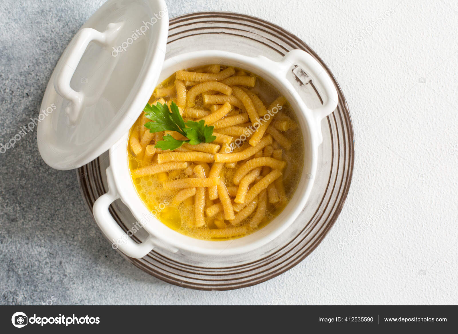Passatelli Brodo Passatelli Broth Pasta Cooked Chicken Broth Pasta ...