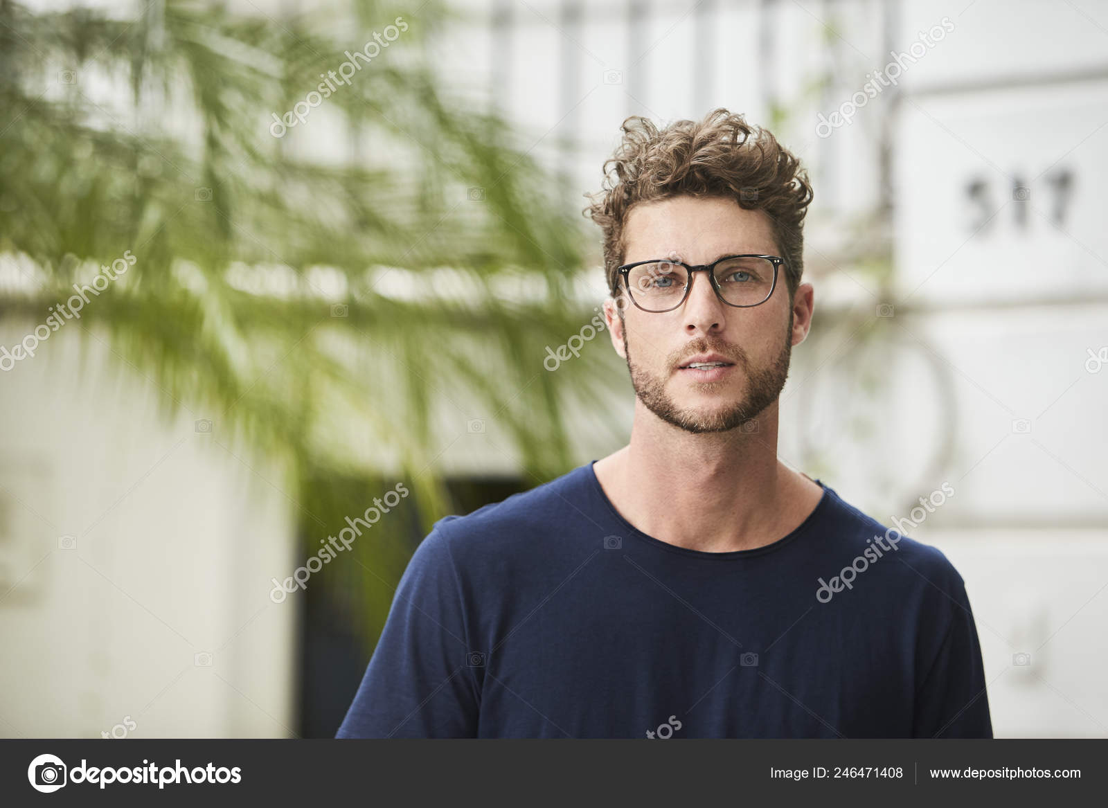 Handsome Young Guy Glasses Portrait Stock Photo by ©sanneberg 246471408