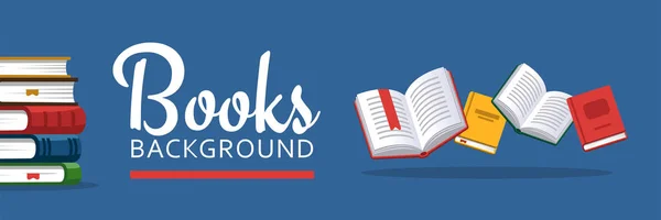 Education background with books in flat design style. Stock Vector ...