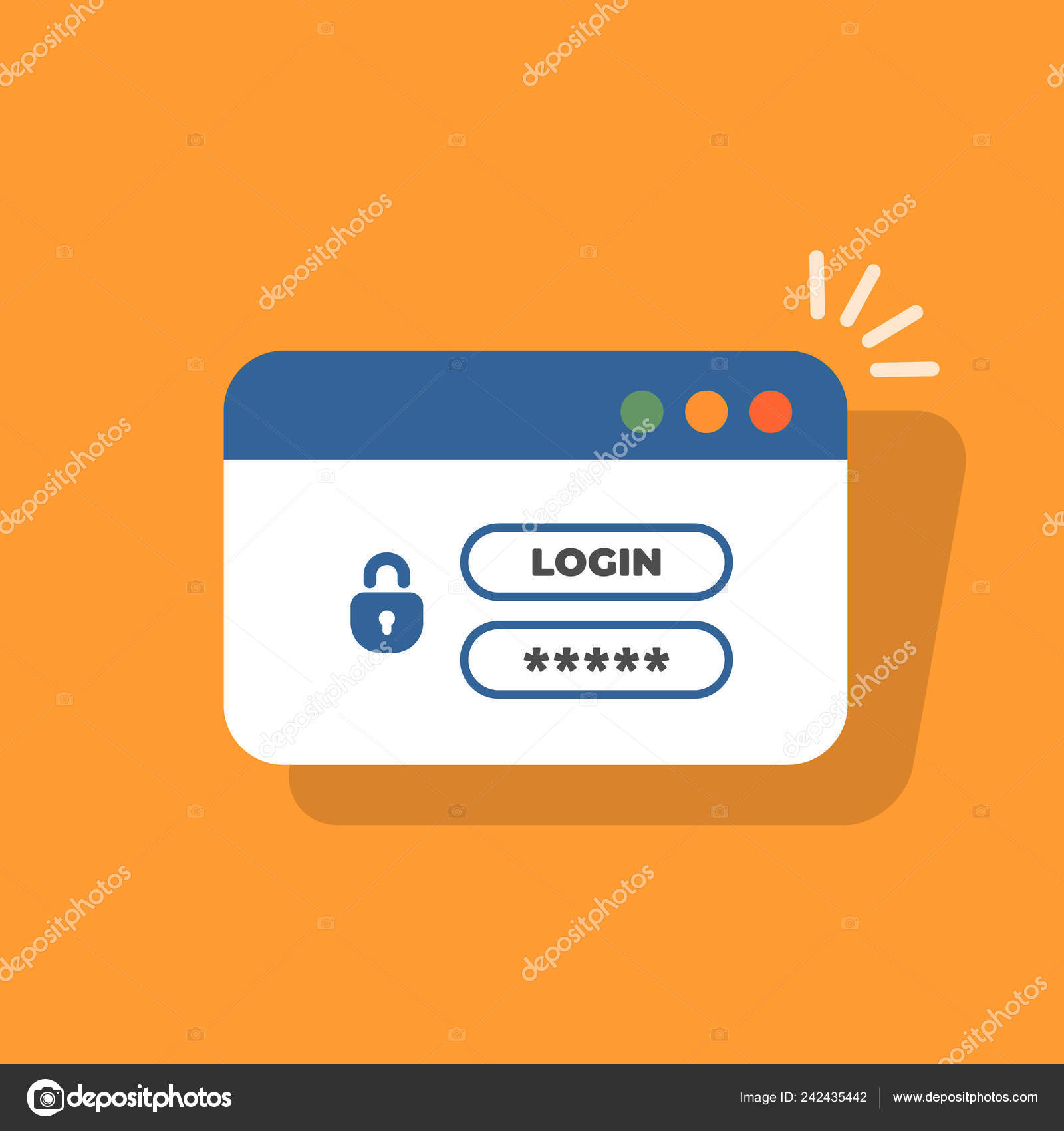 Login Form Page Lock Username Password Window Browser User ...