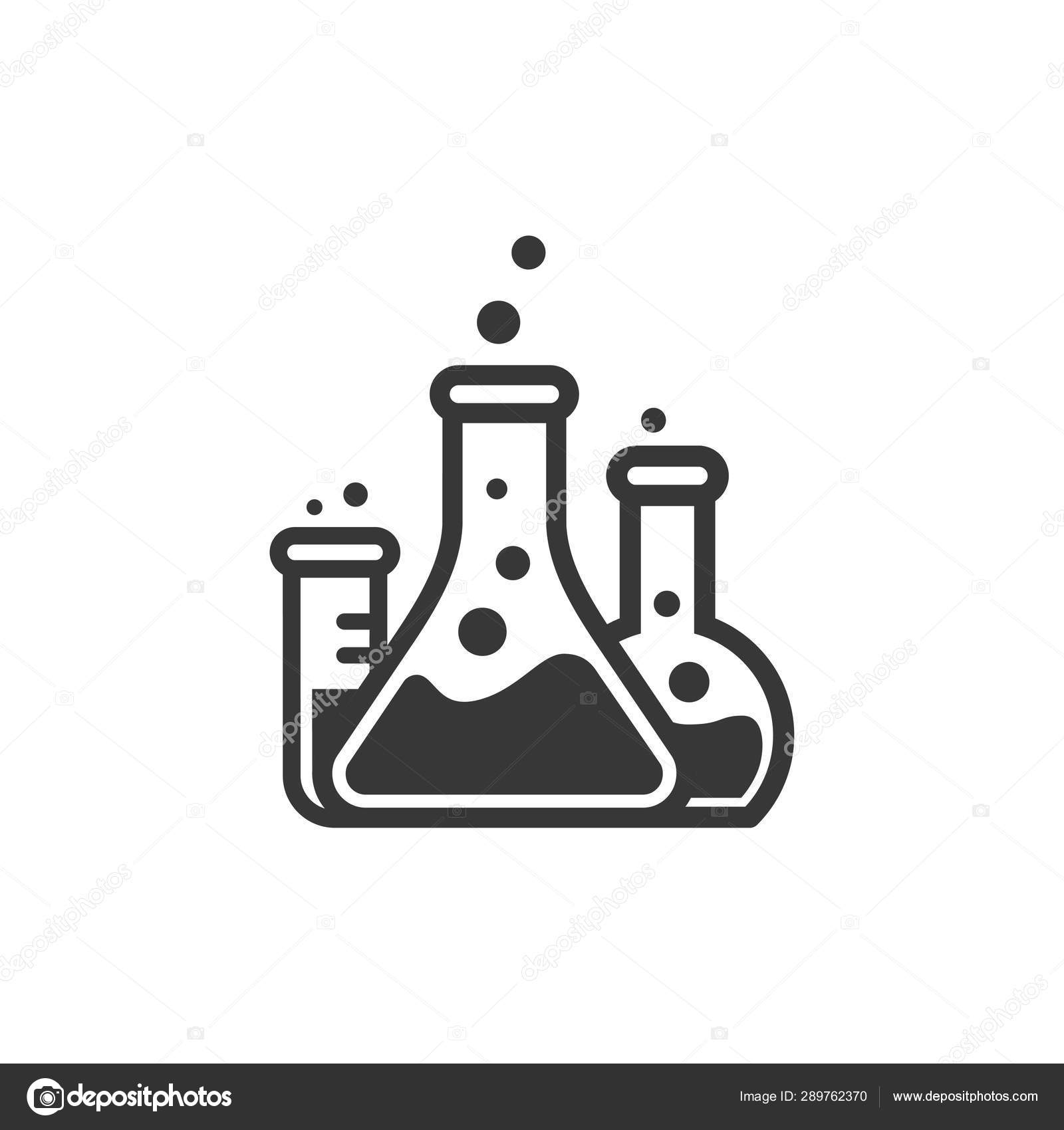 Laboratory Beakers Icon Hemical Experiment Flasks Hemistry Biology ...