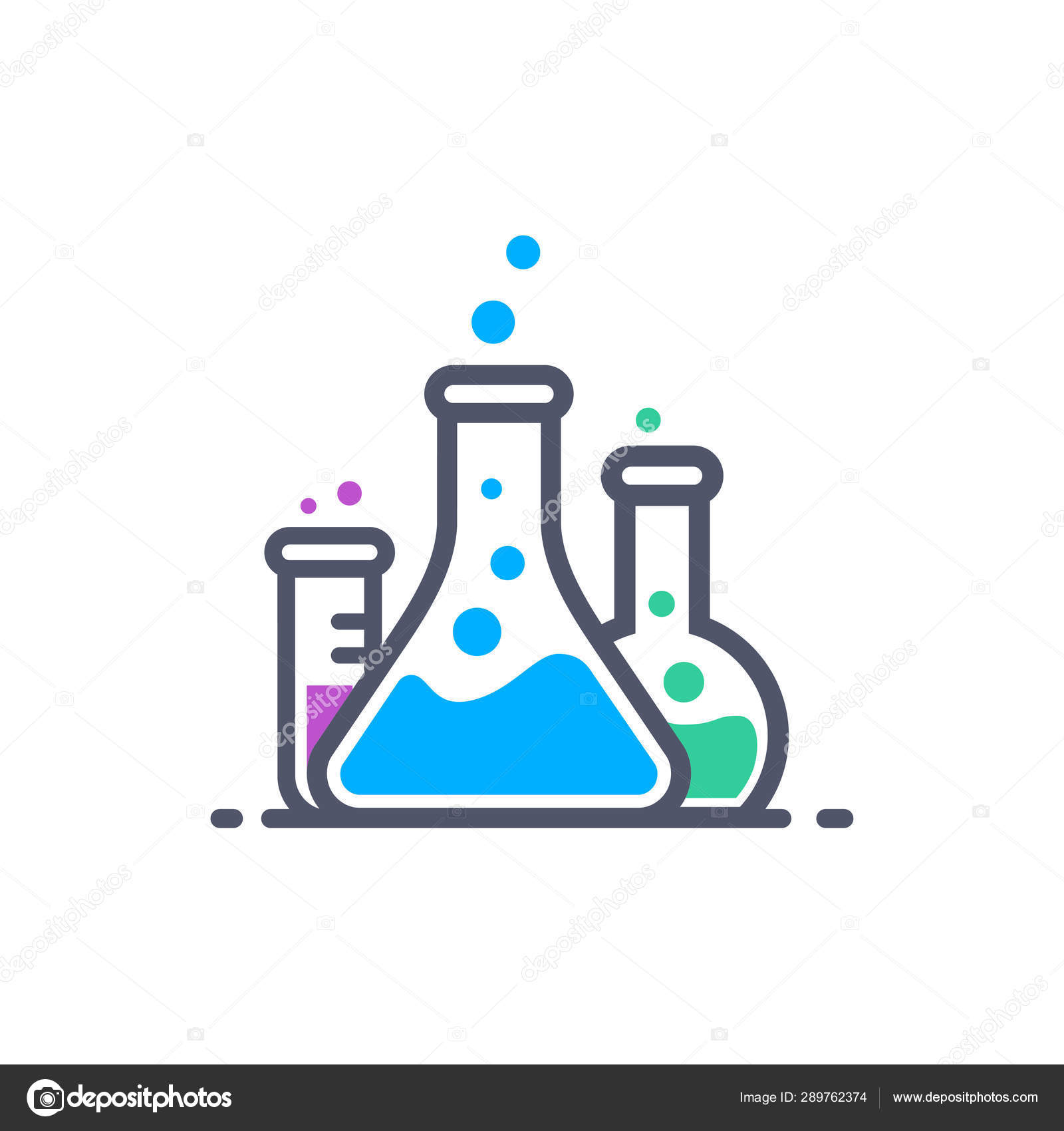 Laboratory Beakers Icon Hemical Experiment Flasks Hemistry Biology ...