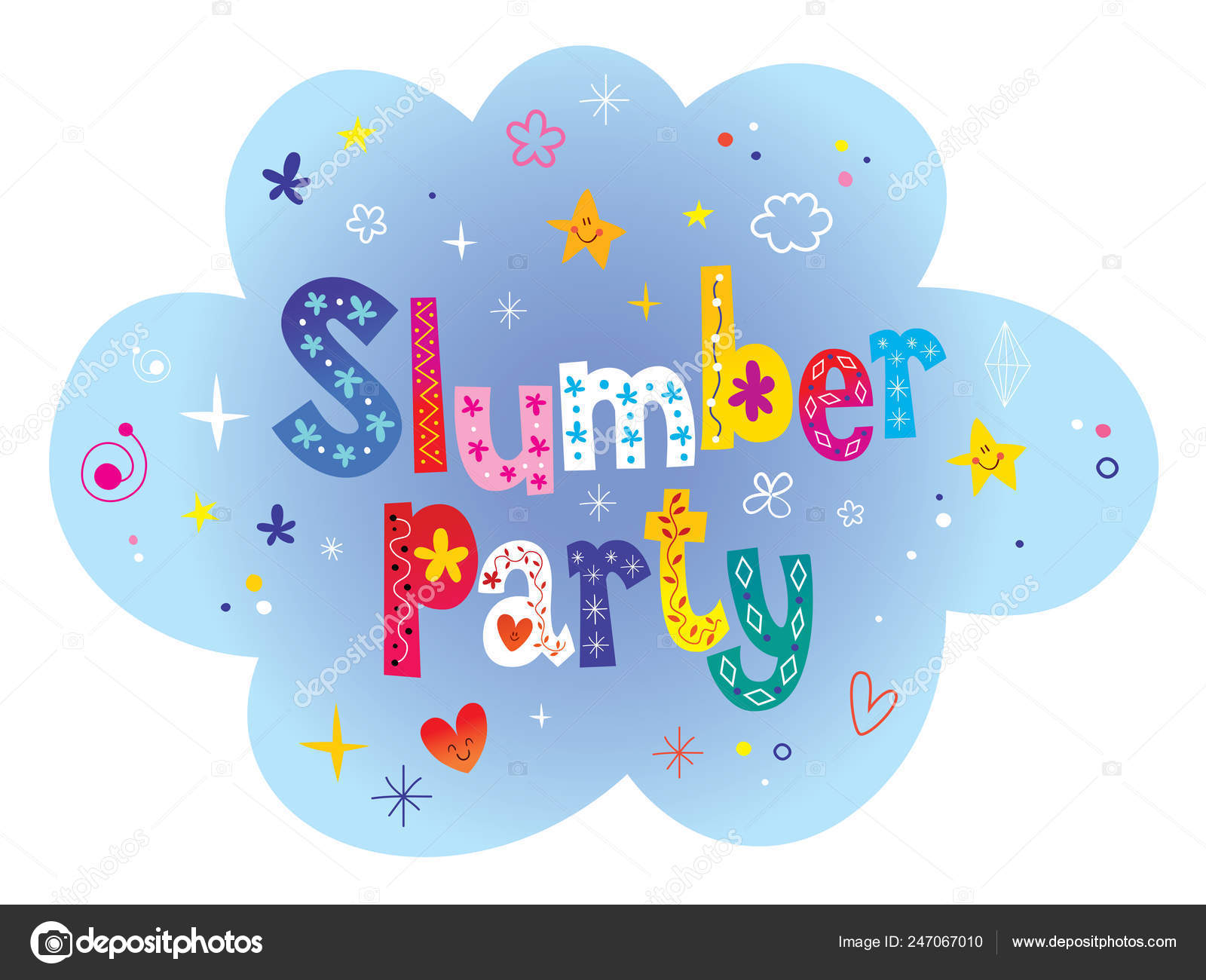Slumber Party Unique Lettering Design Stock Vector Image by ©Aliasching ...