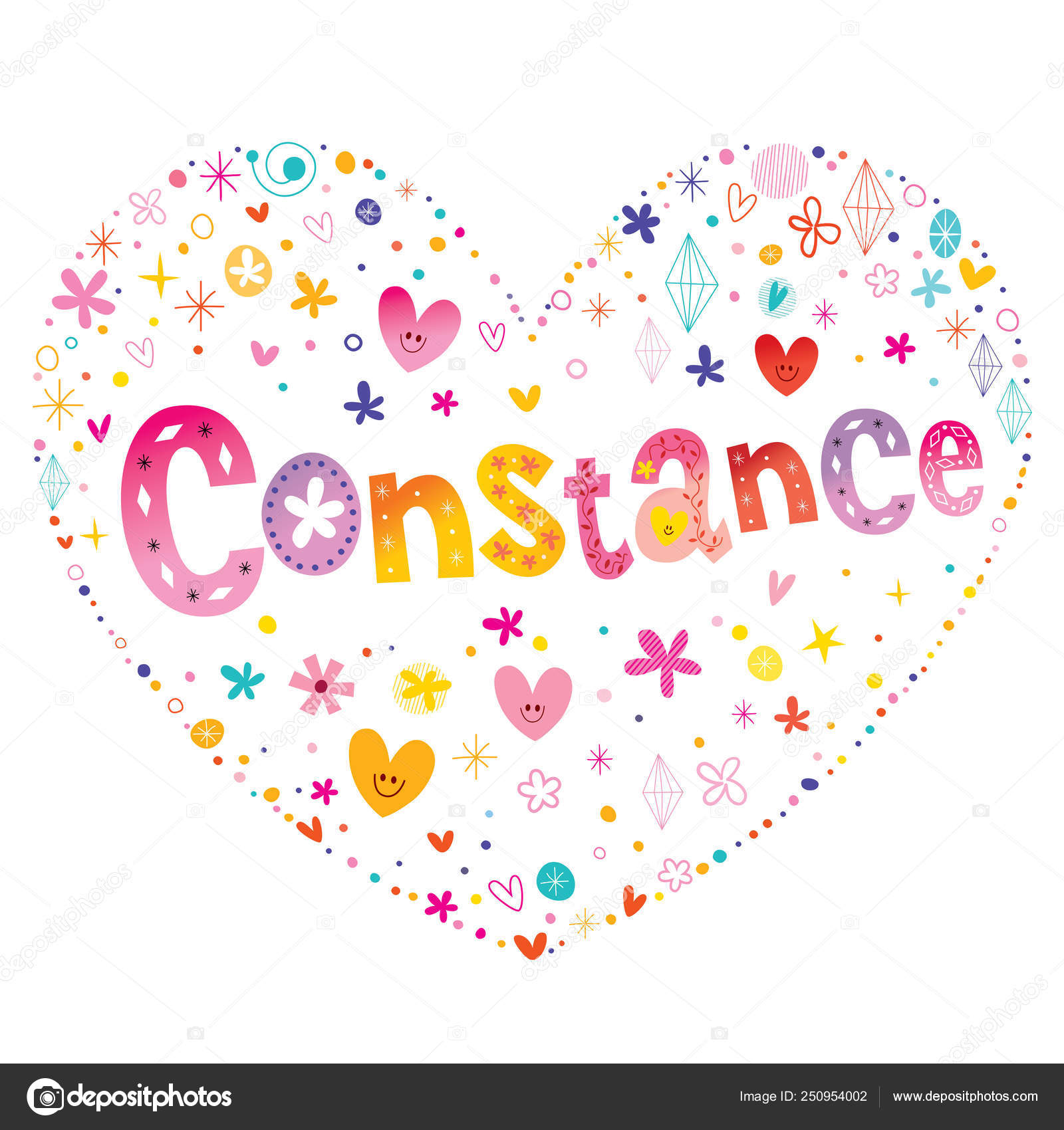 Constance Female Given Name Stock Vector Image by ©Aliasching #250954002