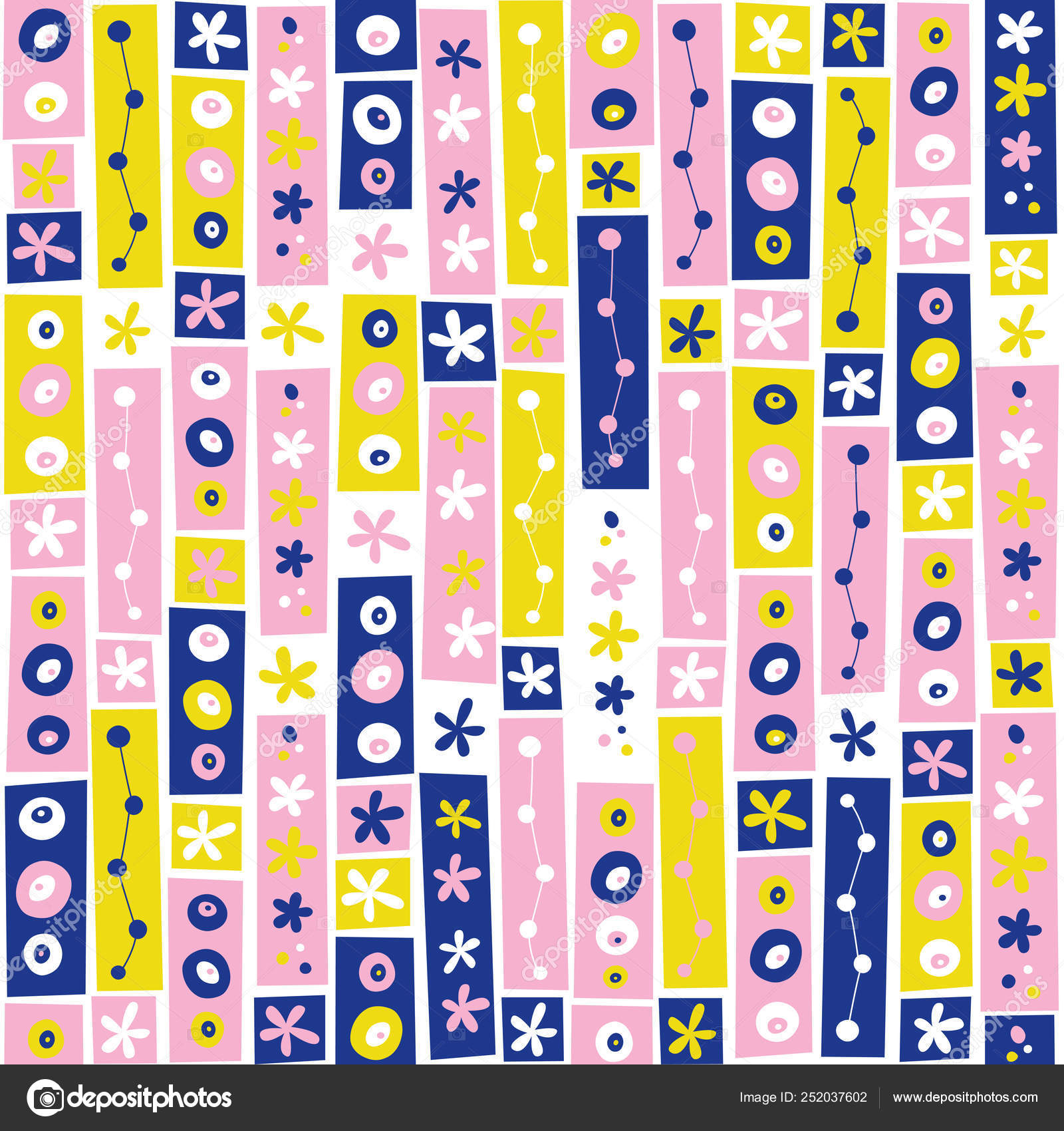 Flowers Collage Seamless Pattern Swatch Stock Vector Image by ...