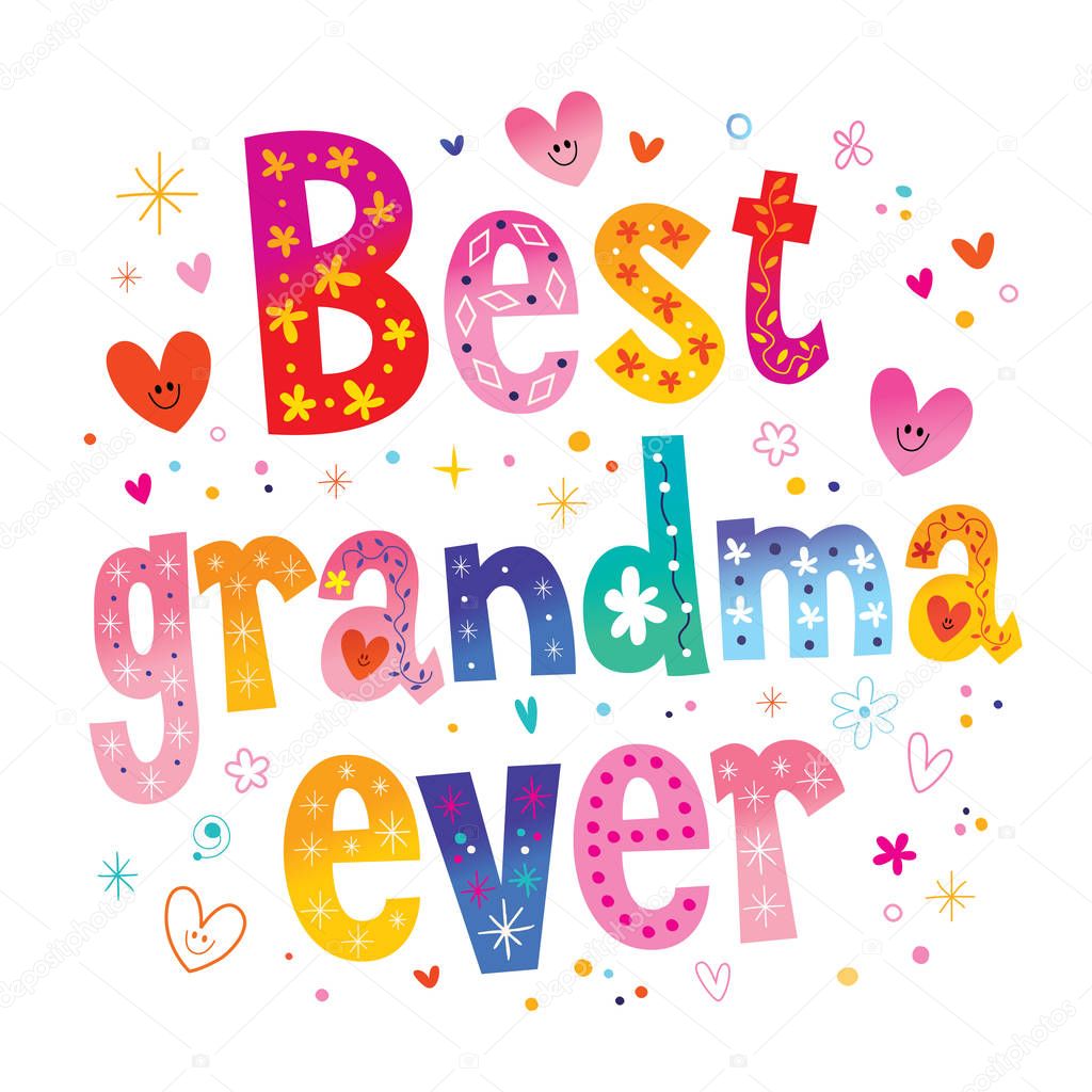 mejor abuela nunca - diseño de letras únicas 2023