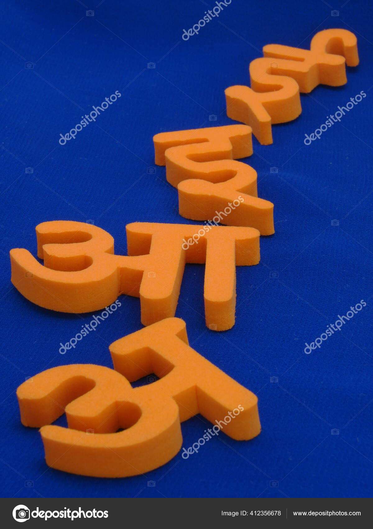 Image Showing Starting Alphabets Indian Hindi Language Blue Cloth ...