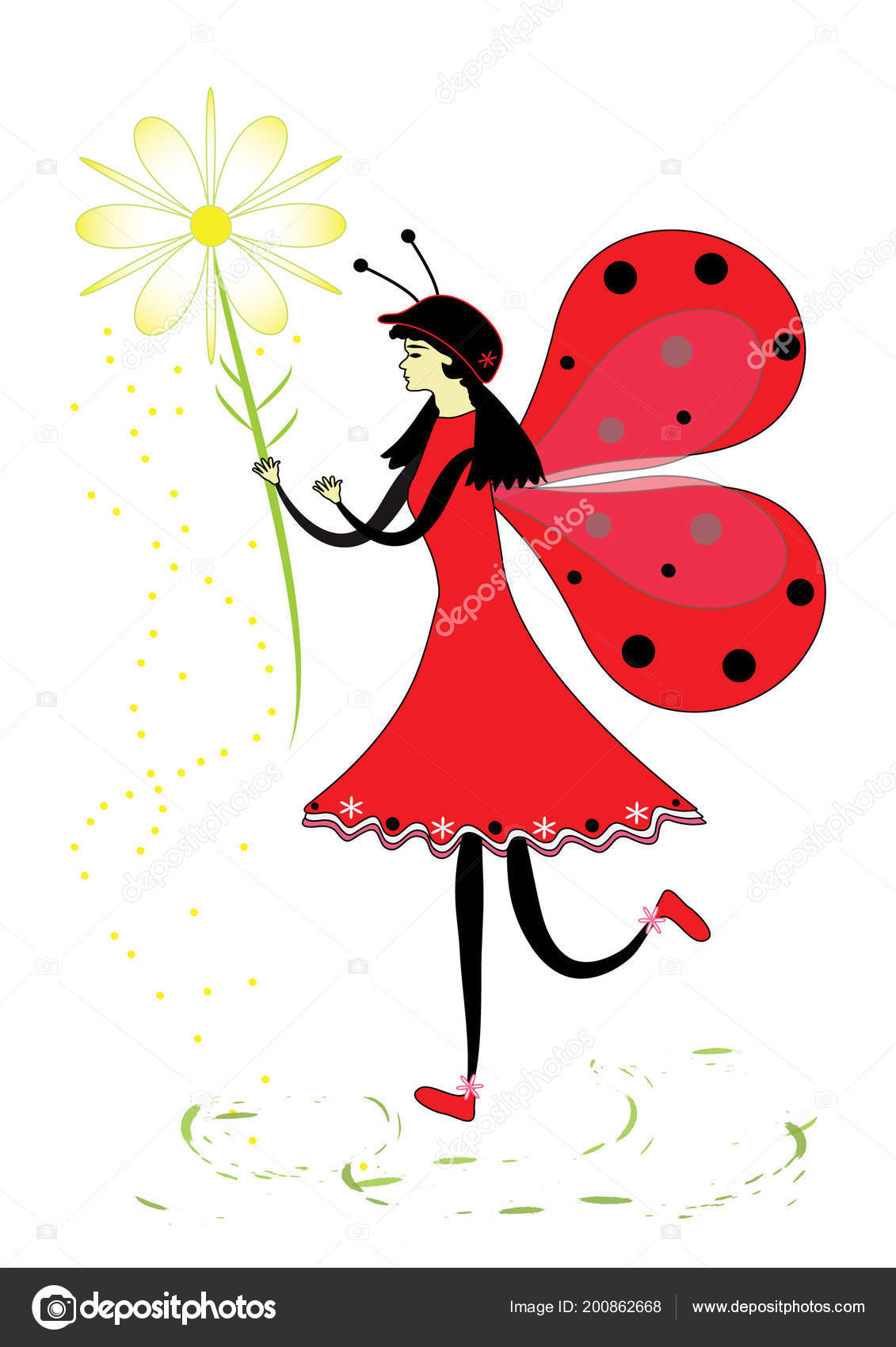 Fairy Ladybug Flower Vector Format Jpg Stock Vector Image by ©eos.ka ...