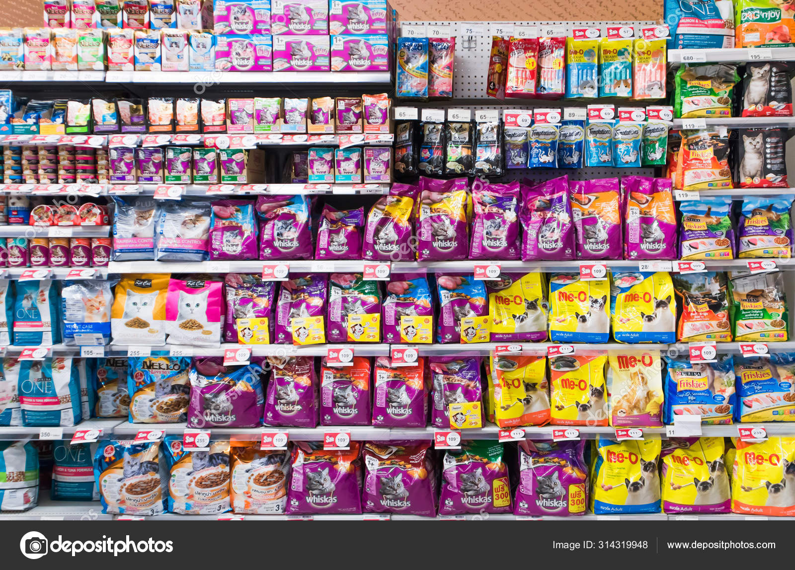 BANGKOK, THAILAND - October 15, 2019 - Cat Food product On Animal ...