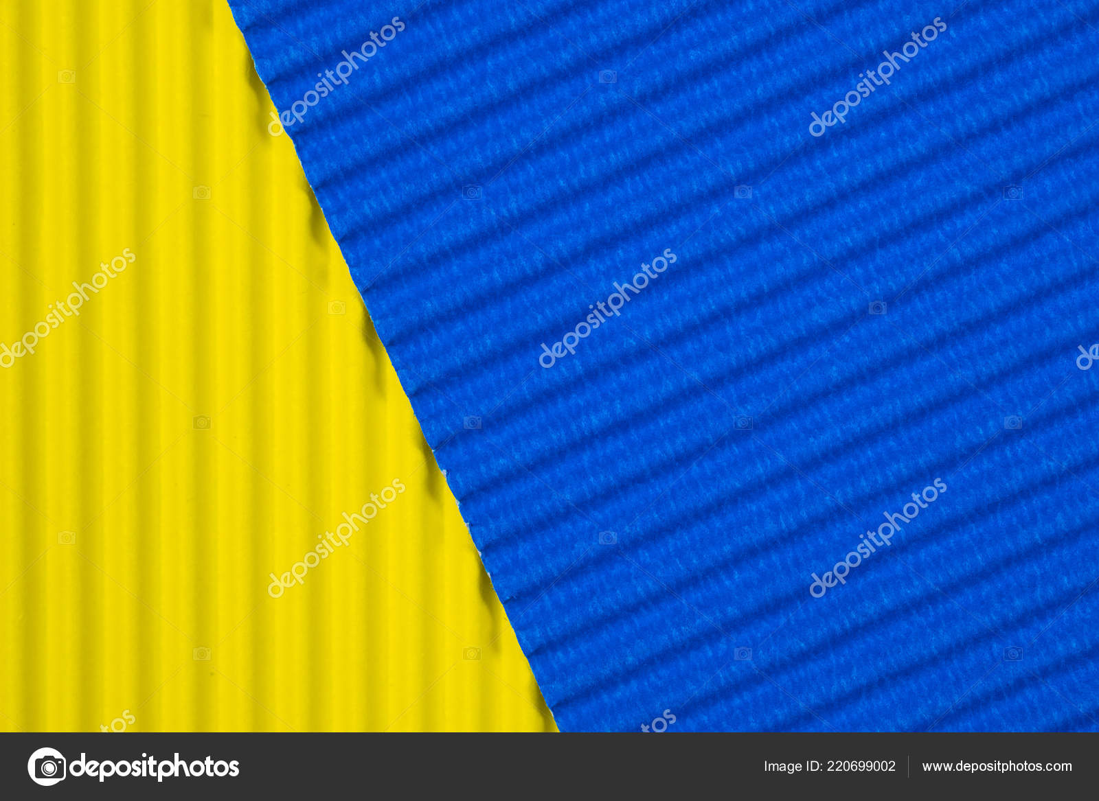 Blue Yellow Corrugated Paper Texture Use Background Vivid Colour Copy ...
