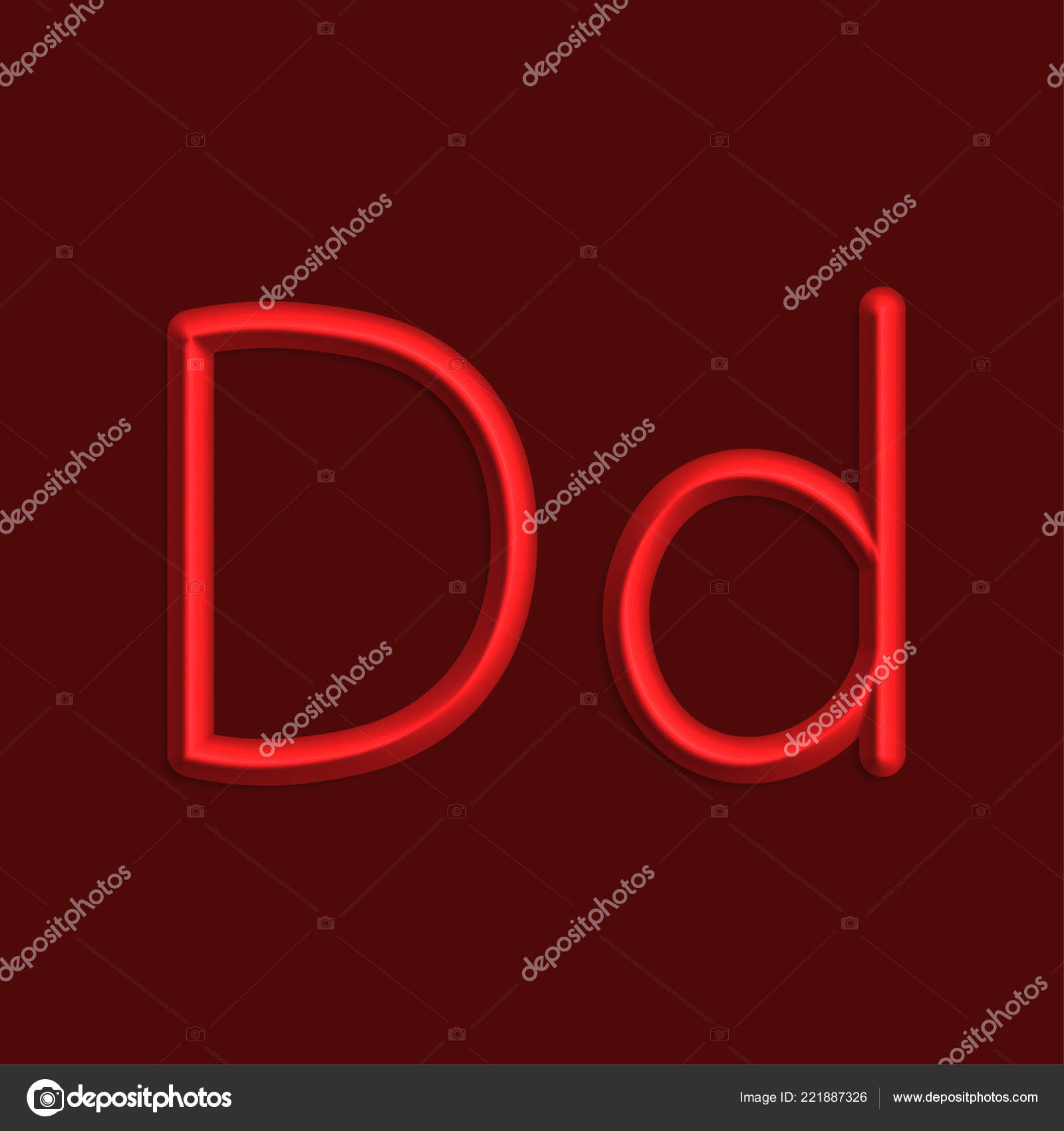 Alphabet Letters Red Color Lights Line Smooth Shadow Stock Vector Image ...