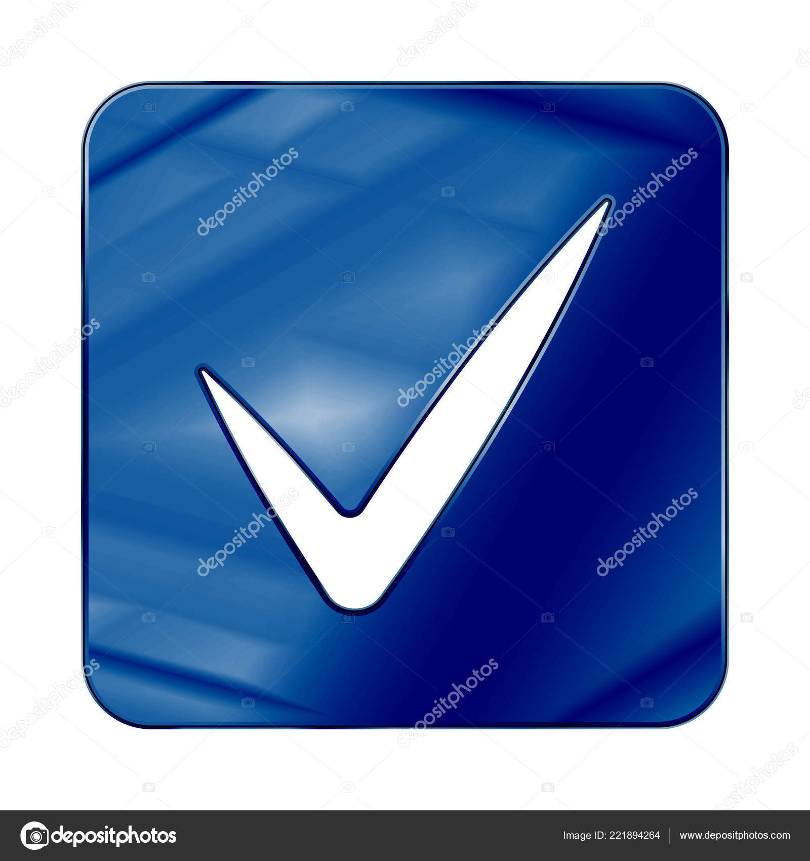 Vector Illustration Checkmark Blue Button Web Icon Stock Vector Image ...