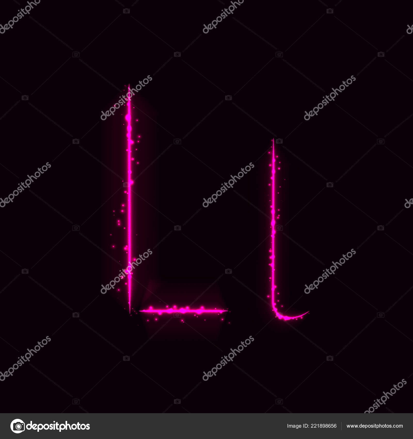 Pink Alphabet Letters Lights Dark Background Stock Vector by ...